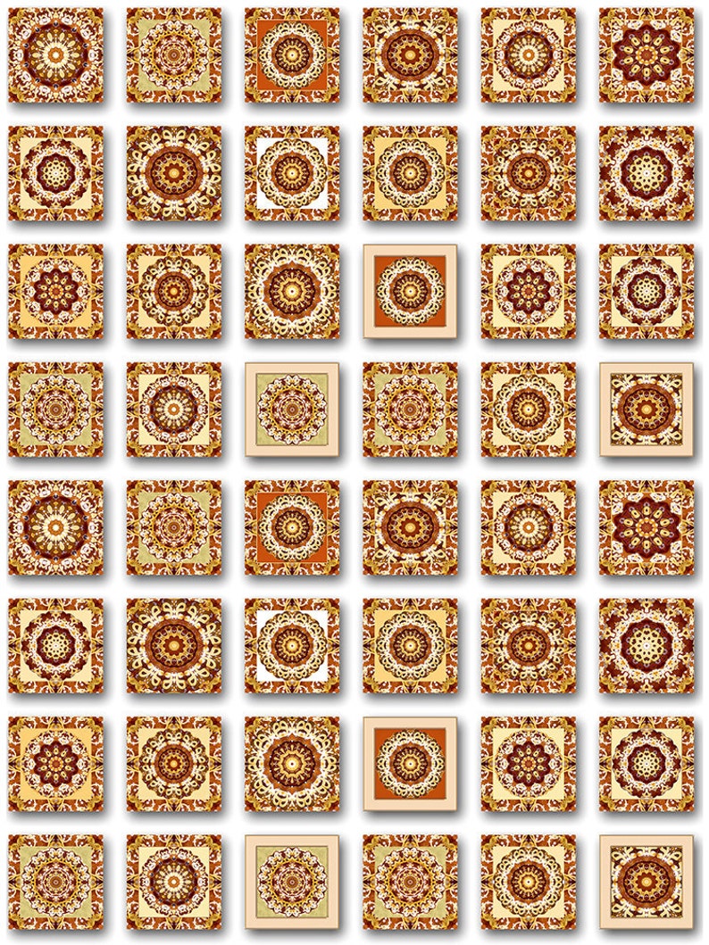 Mandala Square Tiles Digital Image Instant Download Resin Glass ...