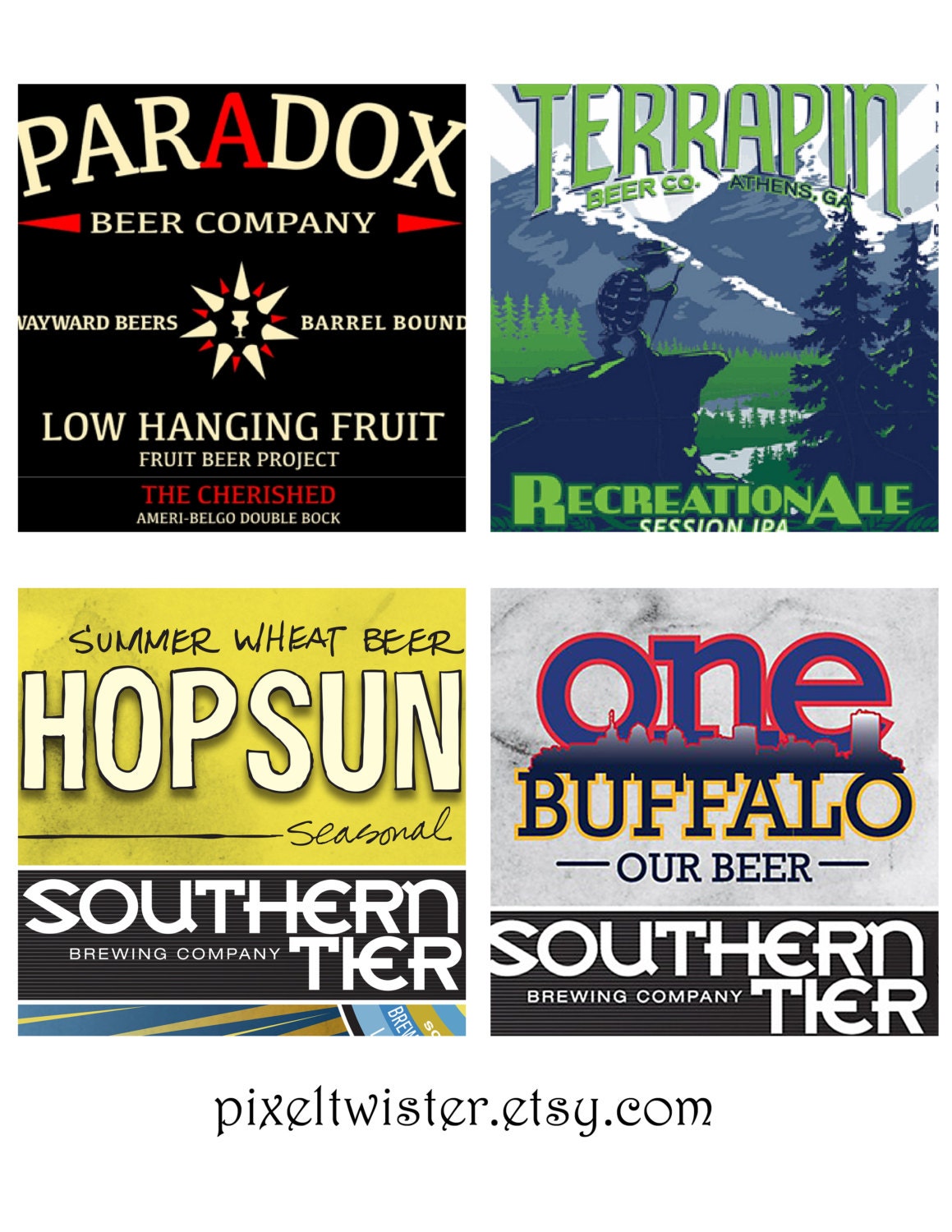 Beer Logo Label IPA Coasters Can Art Instant Download 4 Inch Squares 5 ...