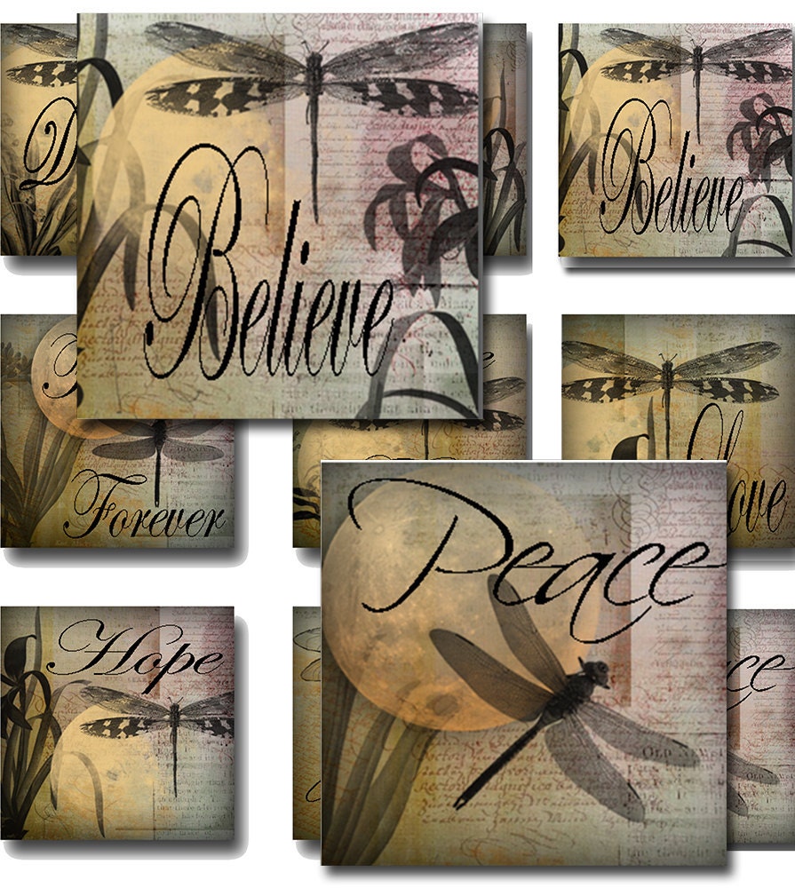 Dragonfly Moon Ephemera Botanical Instant Download Digital - Etsy