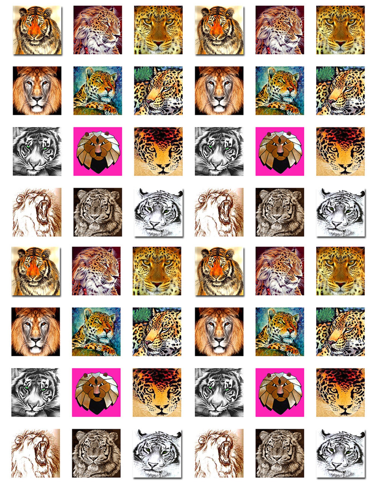 Cats Instant Download for Glass Resin Scrabble Tile Pendants Square ...