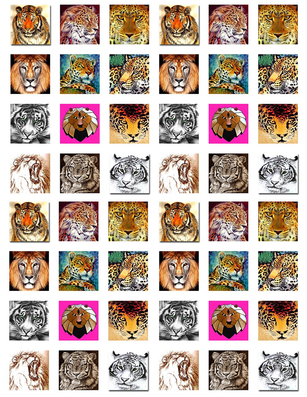 Cats Instant Download for Glass Resin Scrabble Tile Pendants Square ...
