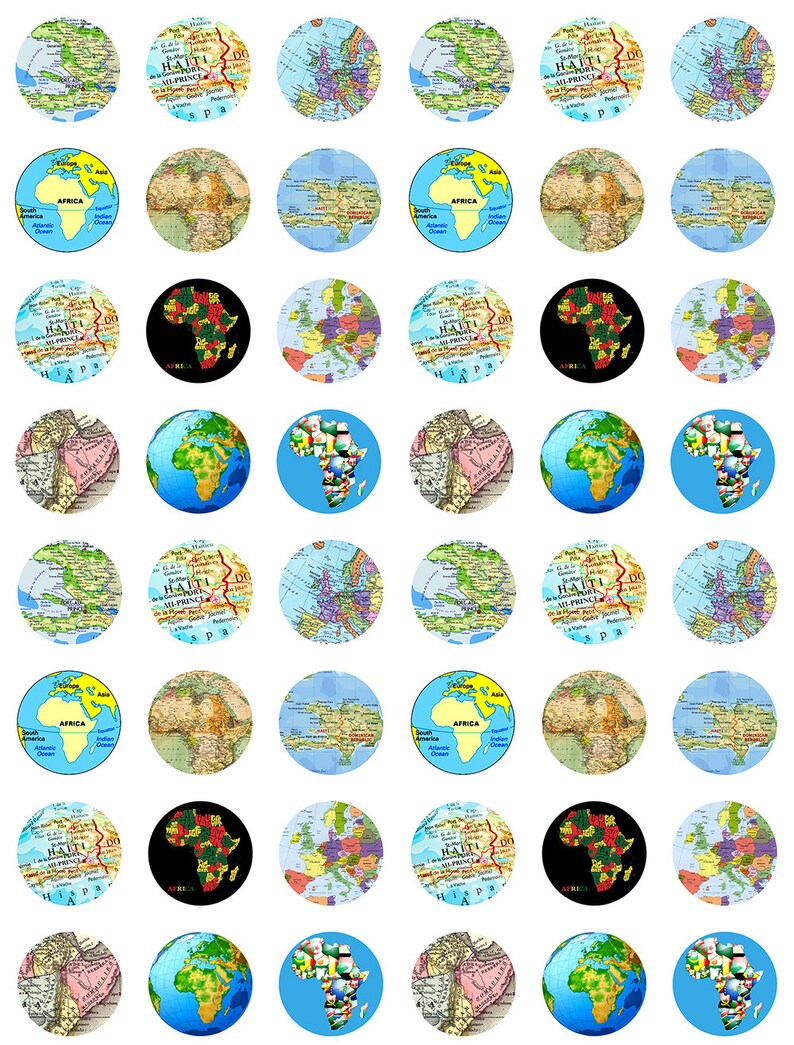 Maps Haiti Africa Europe Digital Round Circle Instant Download - Etsy