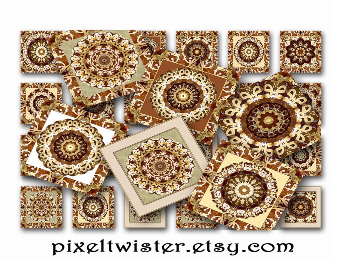 Mandala Square Tiles Digital Image Instant Download Resin Glass ...