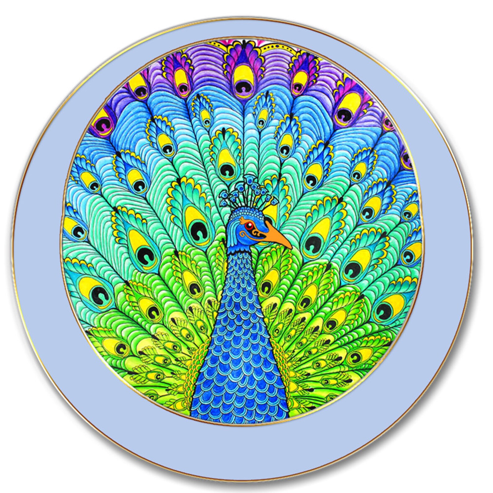 Peacocks Round Circle Instant Download for Glass Resin Pendants 2,1 ...