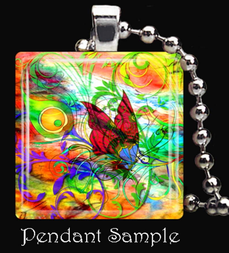 Butterflies Instant Download Resin Glass Scrabble Tile Pendants 1 and 2 ...