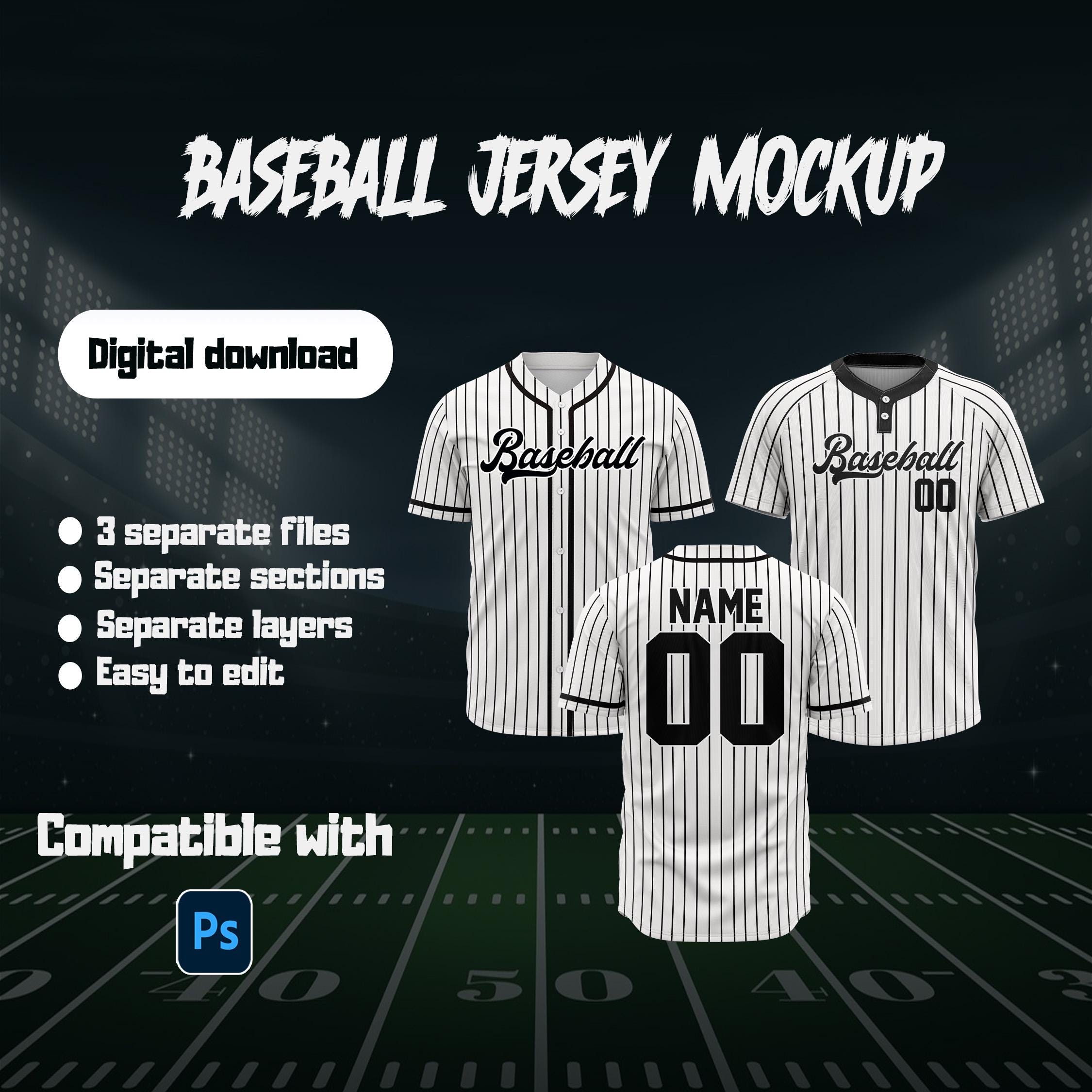 3D Baseball Jersey Mockup Templates: Two-button & Full-button ...