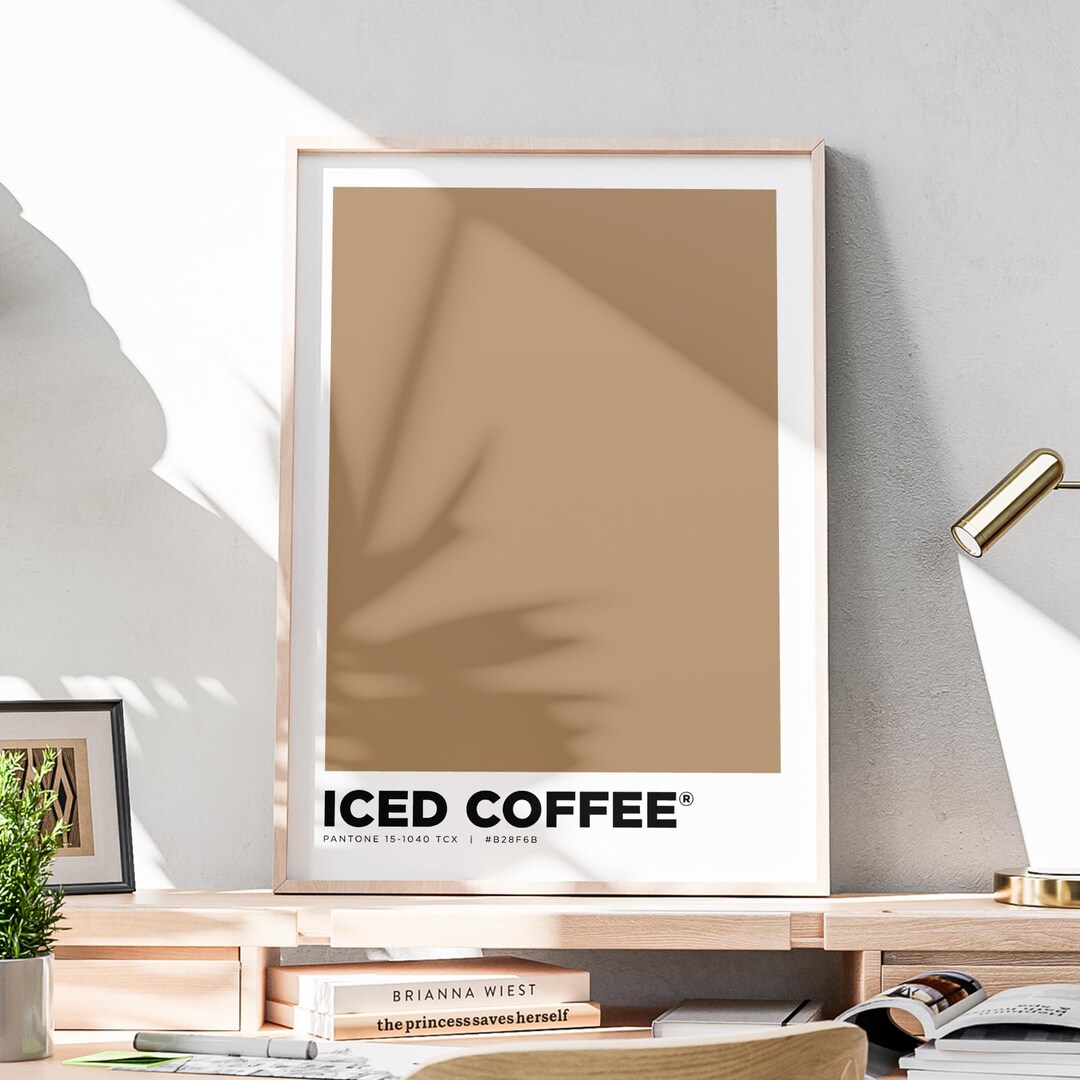 Iced Coffee Pantone Print | Coffee Kitchen Wall Art | Typography ...