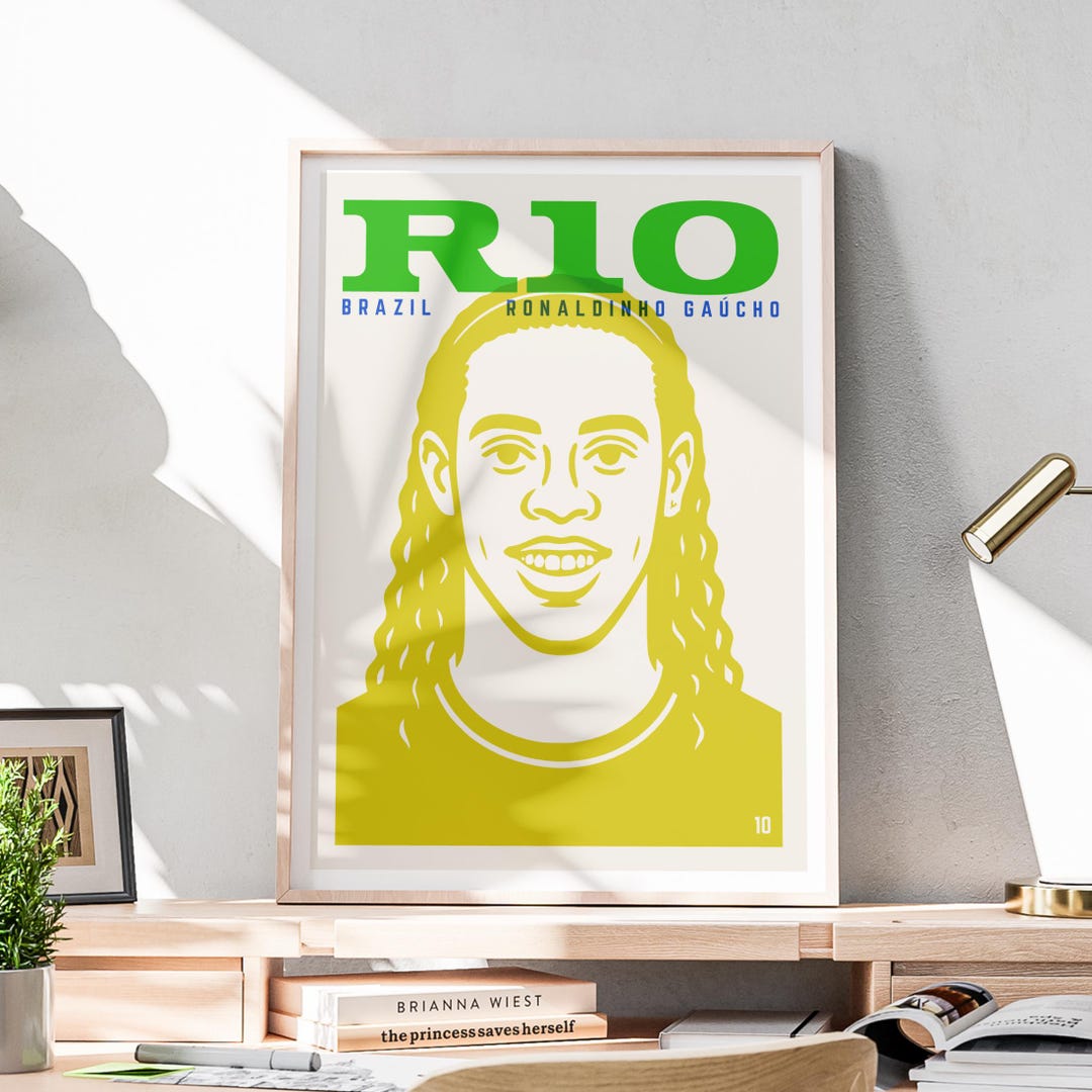 Ronaldinho Print Brazil | Football Wall Art | Minimalistic Soccer Print ...