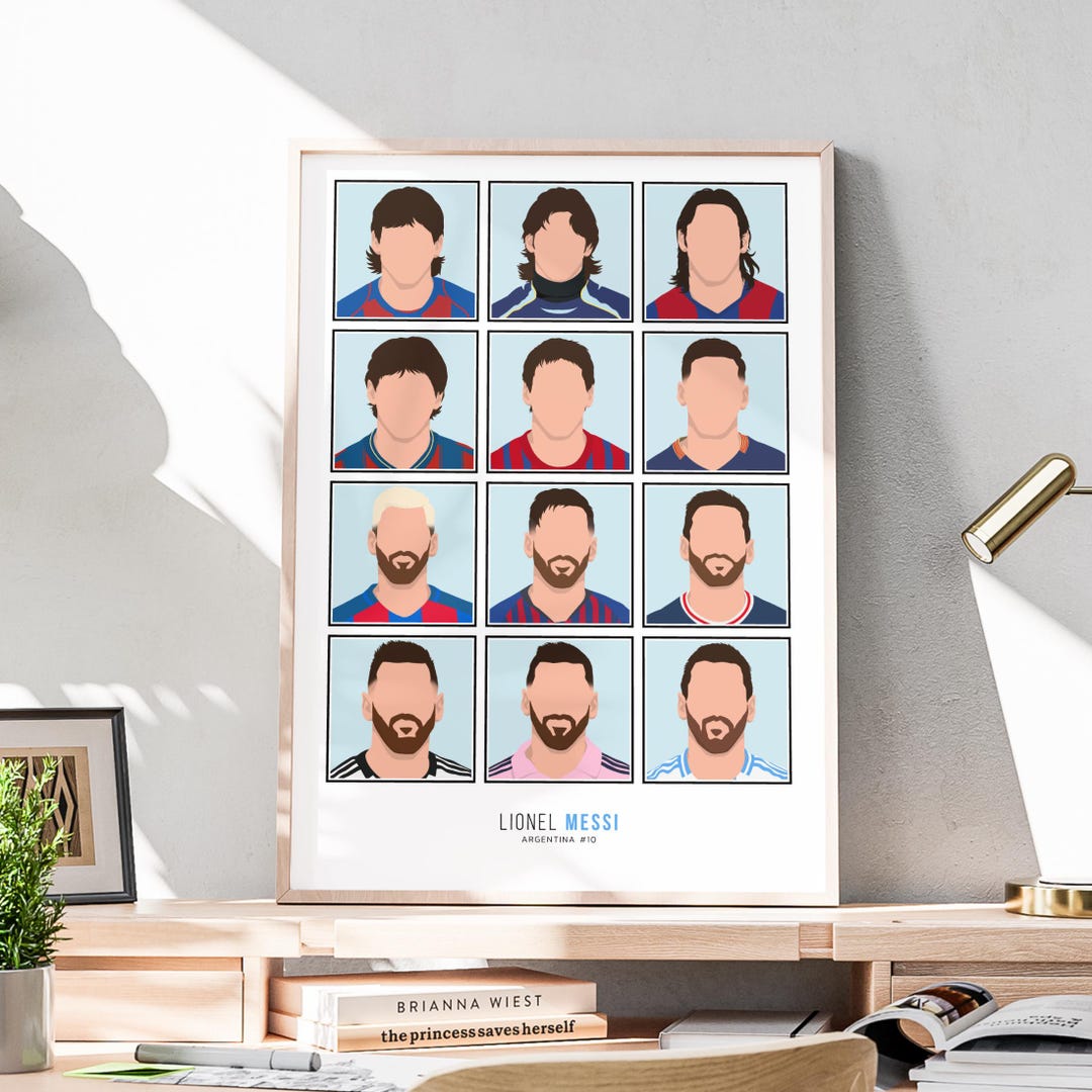 Lionel Messi Print | Football Wall Art | Messi Timeline Print | Games ...