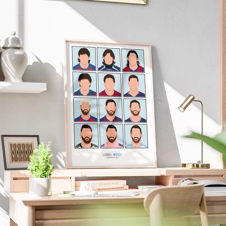 Lionel Messi Print | Football Wall Art | Messi Timeline Print | Games ...