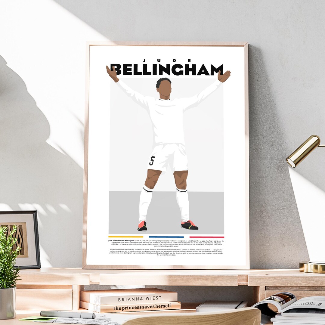 Jude Bellingham Print | Football Wall Art | England Football Print ...