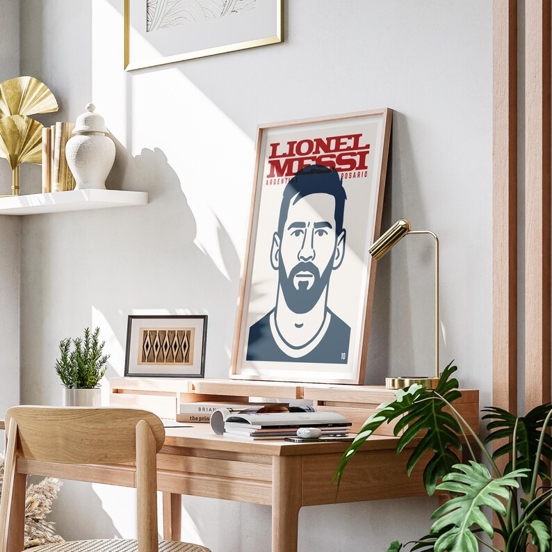 Lionel Messi Print | Football Wall Art | Minimalistic Soccer Print ...