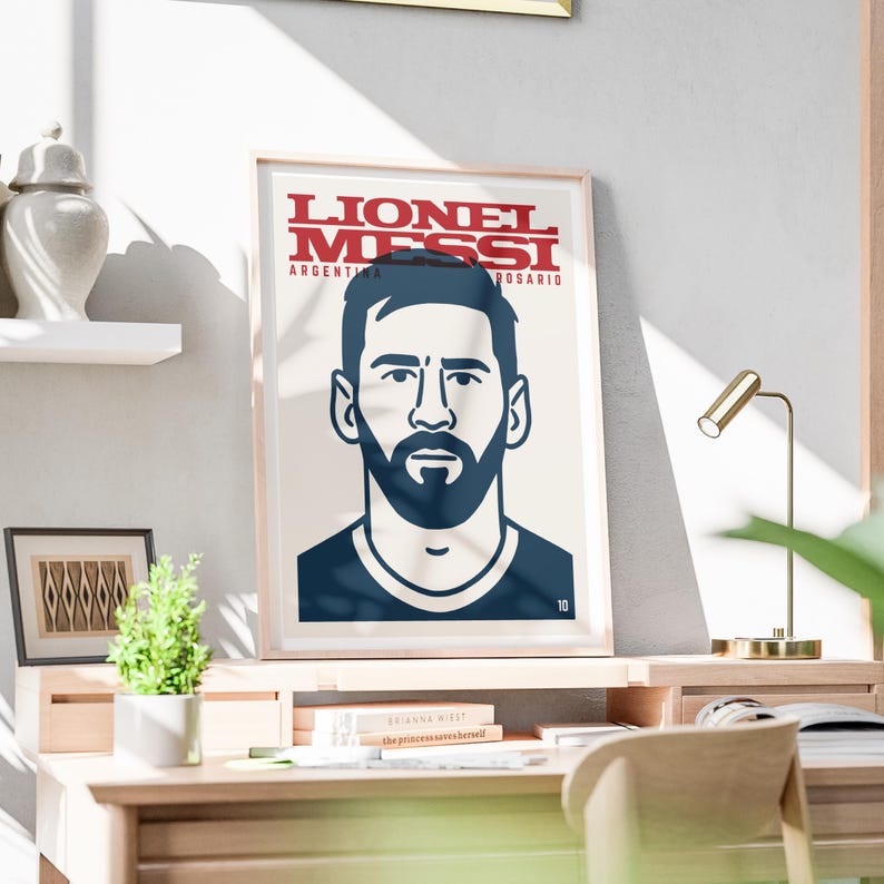 Lionel Messi Print | Football Wall Art | Minimalistic Soccer Print ...