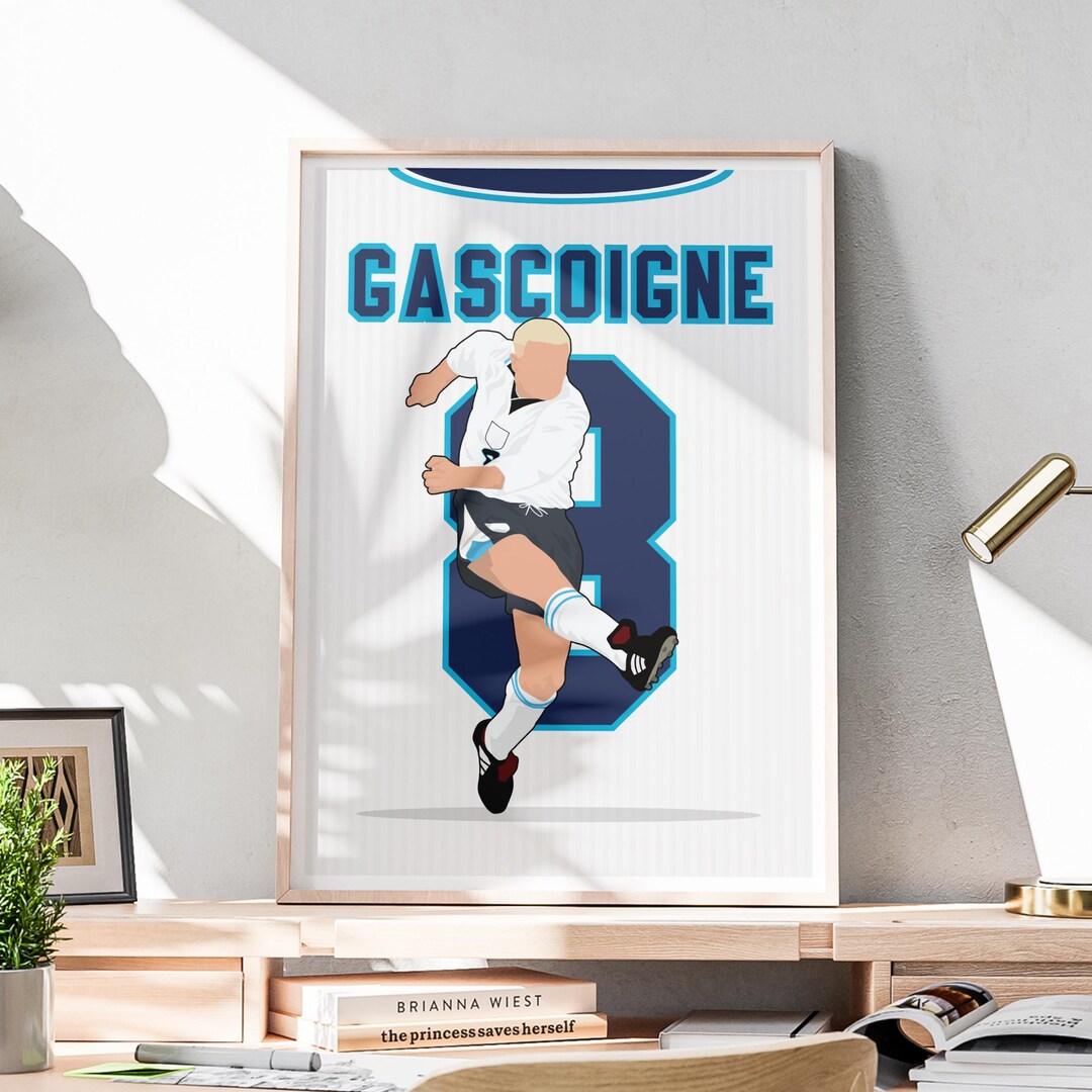Paul Gazza Gascoigne Poster | Football Wall Art | England Soccer Print ...
