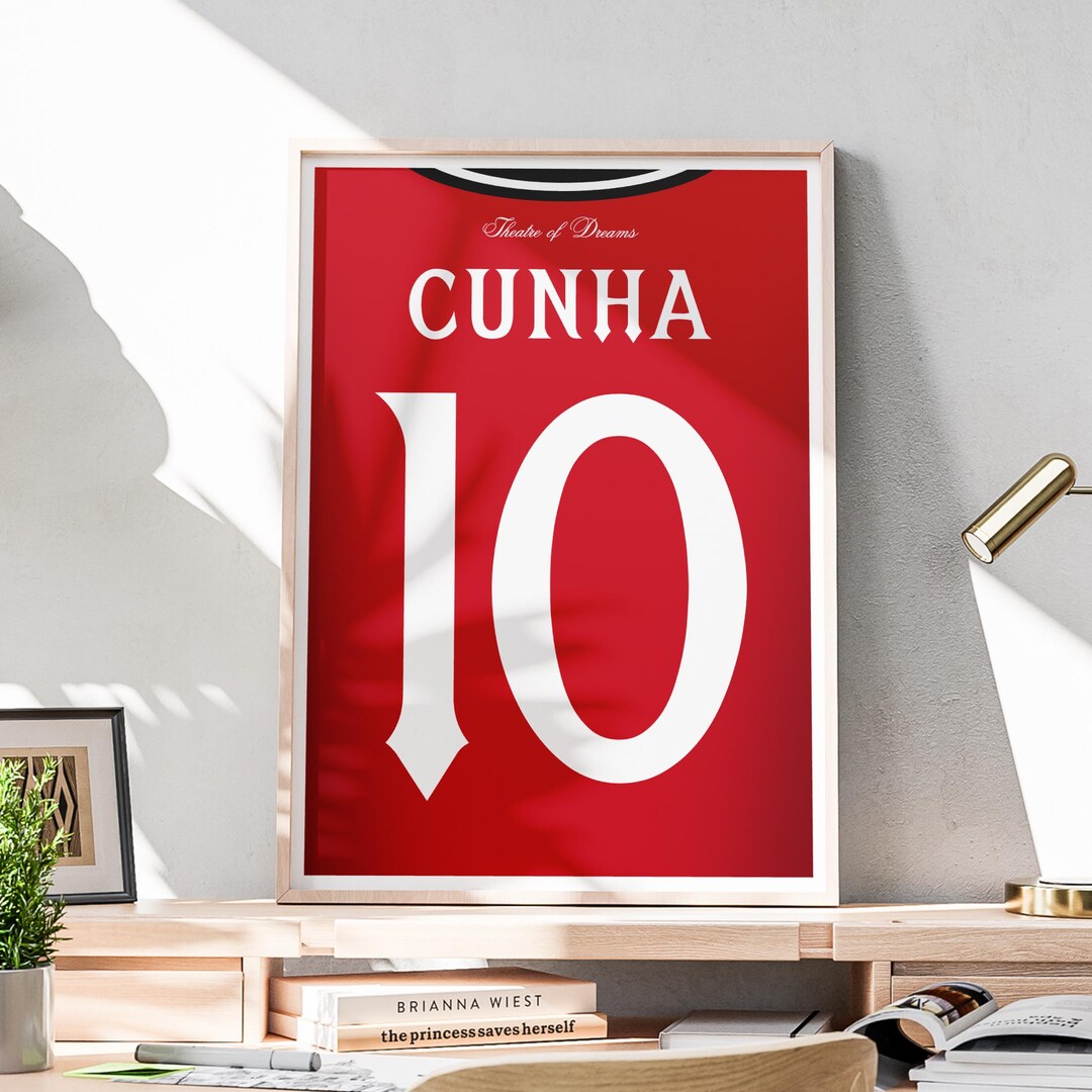Matheus Cunha Poster | Football Wall Art | Manchester Soccer Shirt ...