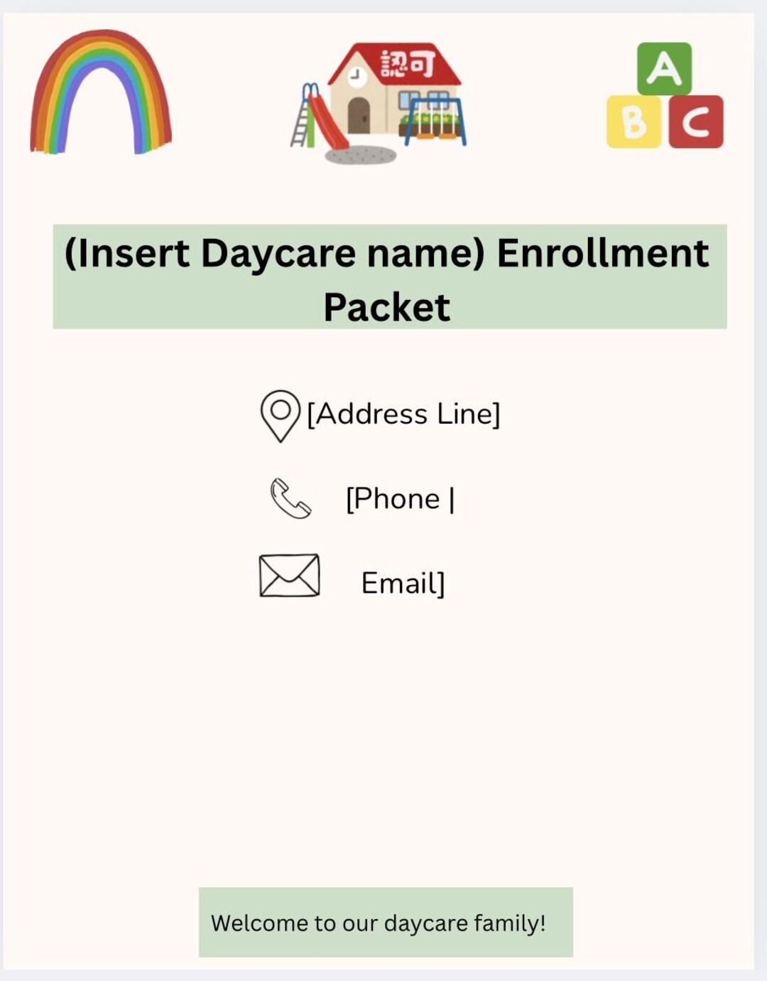 Editable Daycare Enrollment Packet | Modern Pastel Canva Templates ...