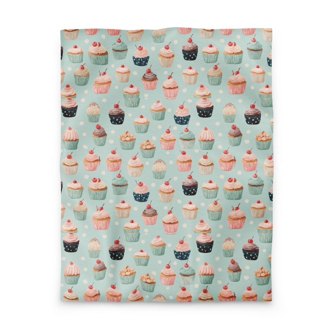 Adorable Cupcake Duvet Cover: Pastel Microfiber Bedding for Girls ...