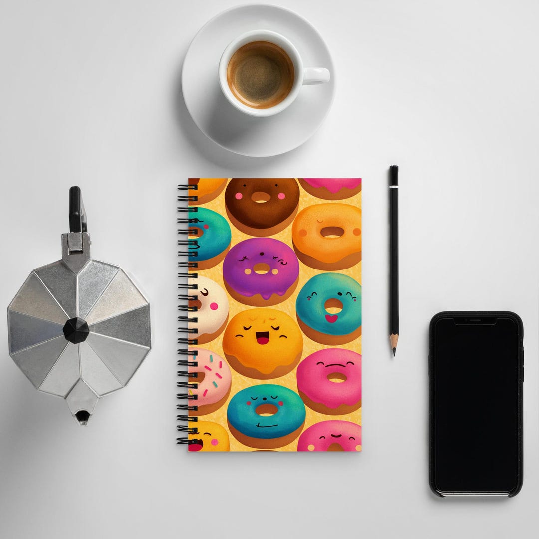 Kawaii Donut Notebook: Cute Pastel Journal for Dessert Lovers | Smiling ...