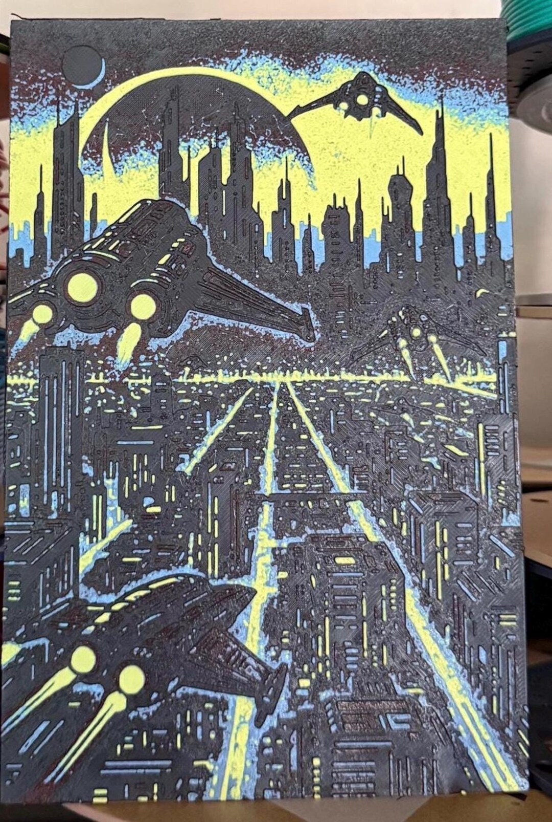Neon Overdrive – Cyberpunk City at Night – AI Sci-fi Art Unique With 3D ...