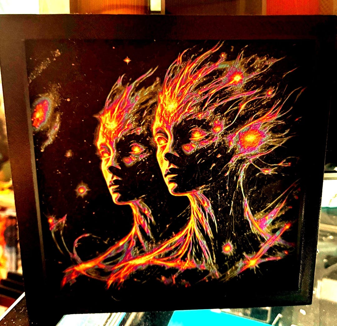 3D Relief Image – “anunnaki Twins” – Original Creation – 8-color PLA ...