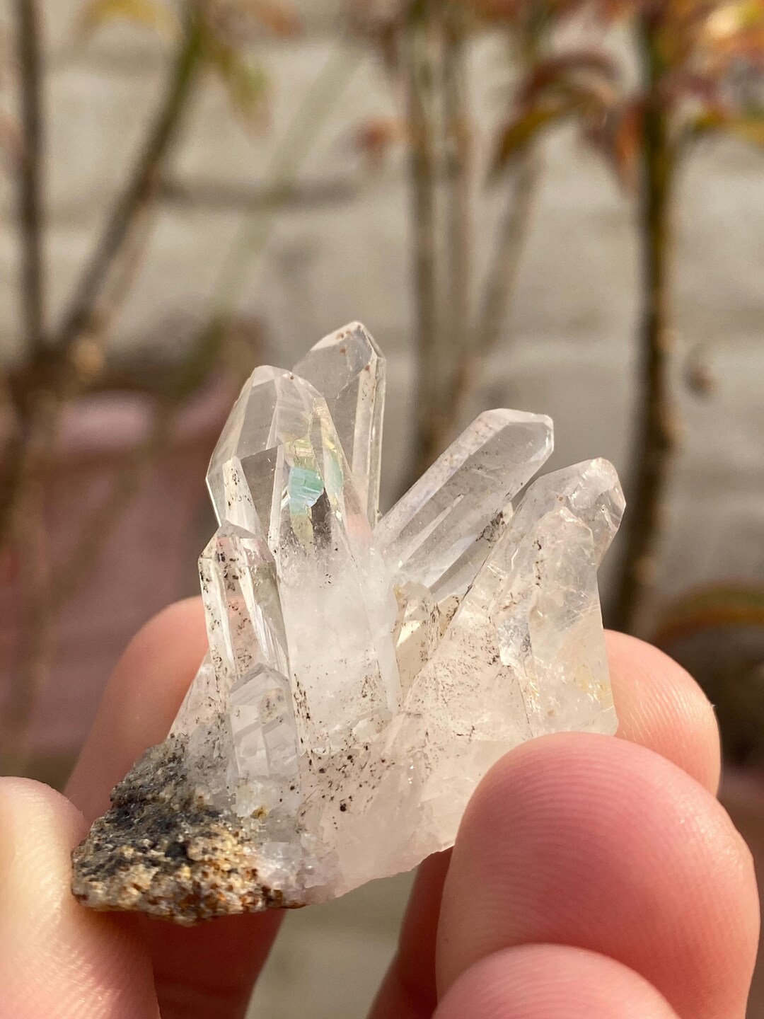 Bunchy Clear Quartz Cluster Double Terminated Chlorine Inclusion ...