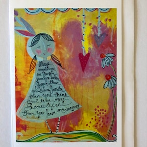 You Are Enough Card, Greeting Card for Girl, You Are Brave Card, You ...