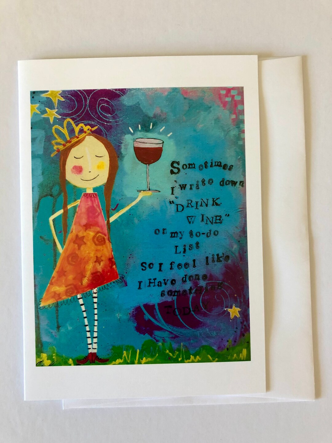 Wine Lover Greeting Card Card for Wine Lover Funny Wine - Etsy