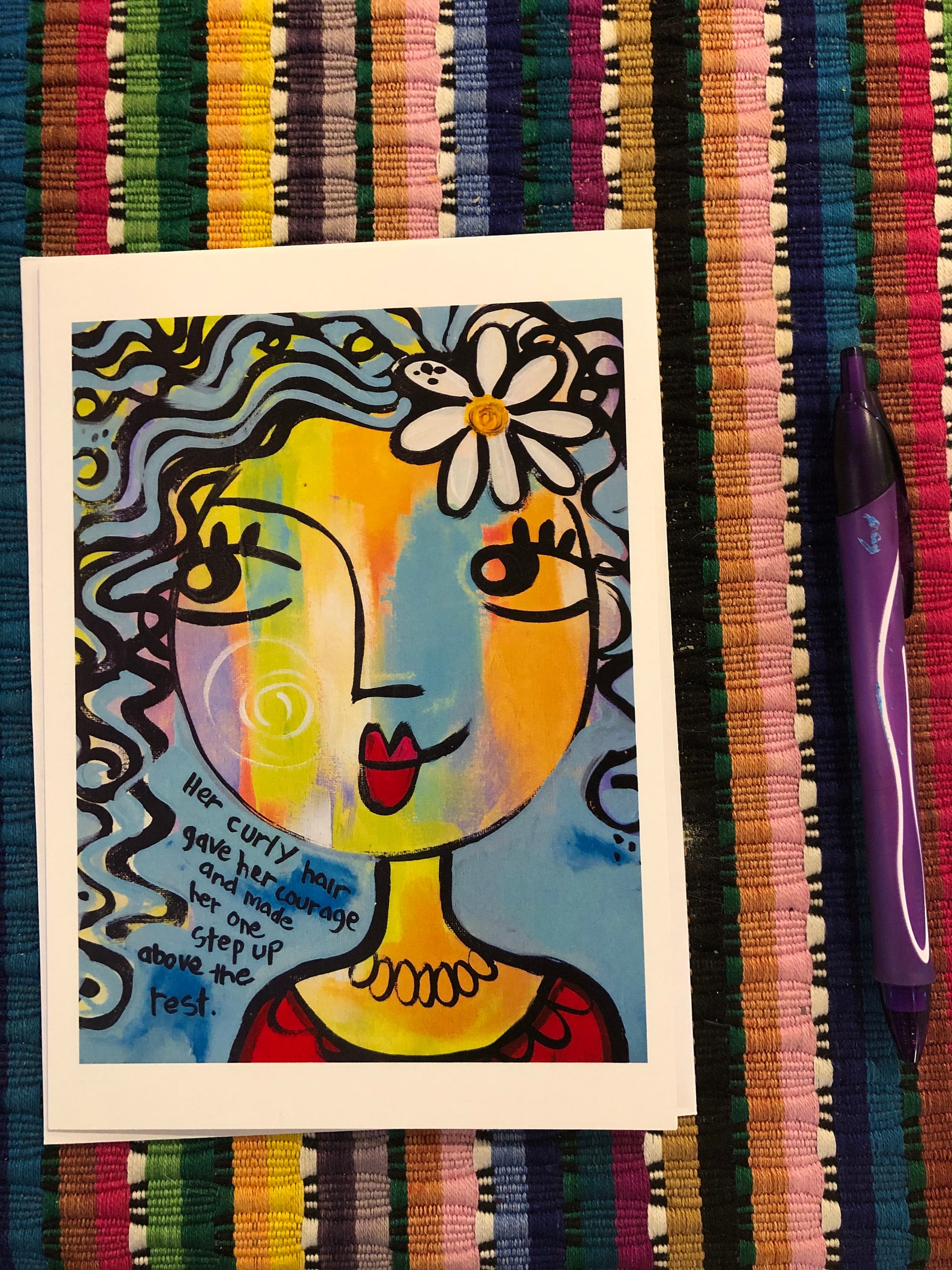 Curly Hair Cardgreeting Card for Friend Greeting Card for | Etsy