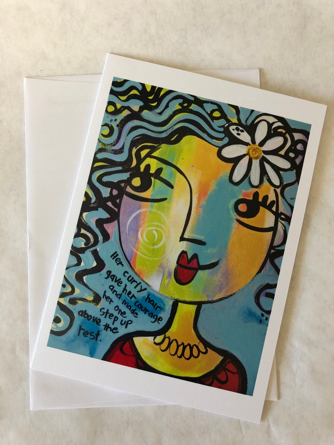Curly Hair Card,greeting Card for Friend, Greeting Card for Girl, Hair ...