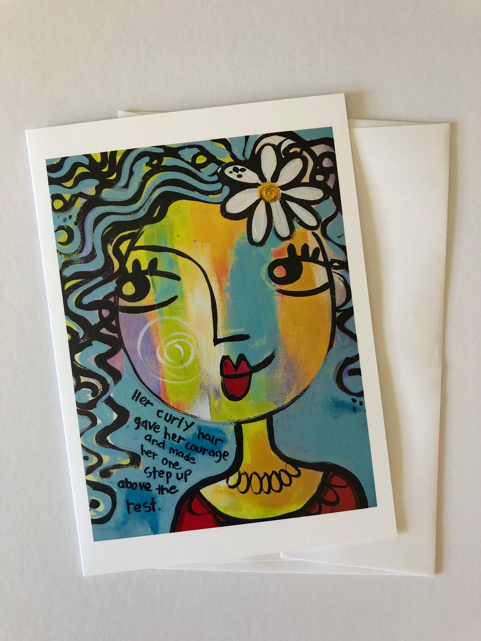 Curly Hair Cardgreeting Card for Friend Greeting Card for | Etsy