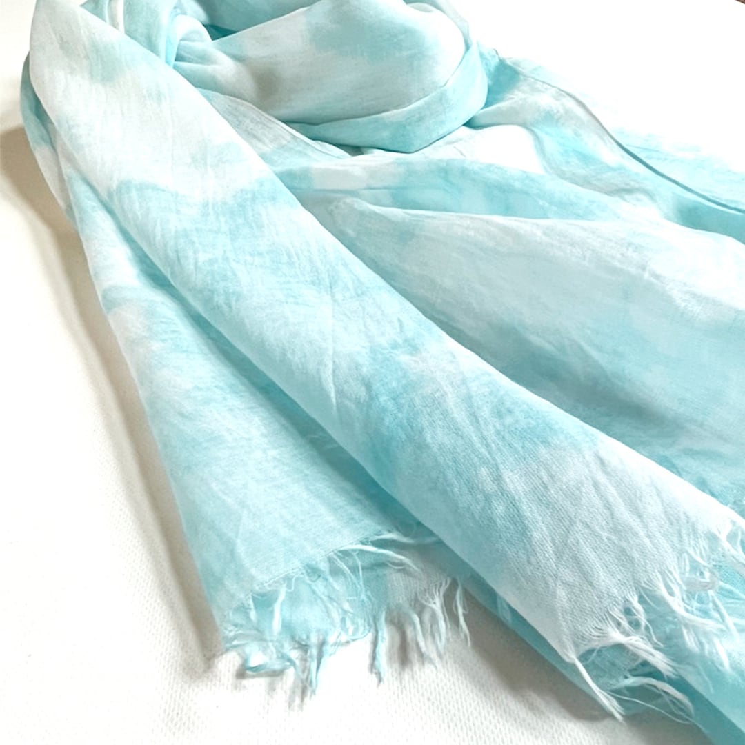 Aqua Scarf, Summer Scarf, Vacation Scarf, Lightweight Cotton Scarf ...