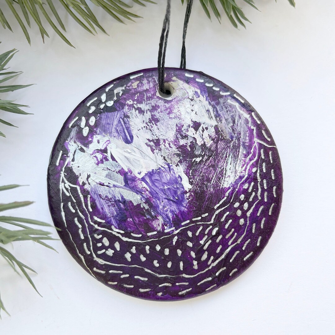 Purple Christmas Ornament Artistic Christmas Ornament - Etsy Purple Christmas Ornament Artistic Christmas Ornament - Etsy