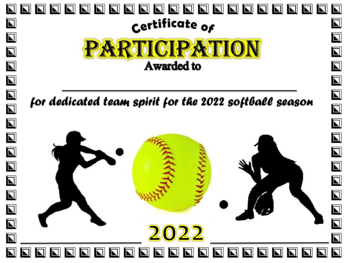 Softball Certificate Templates