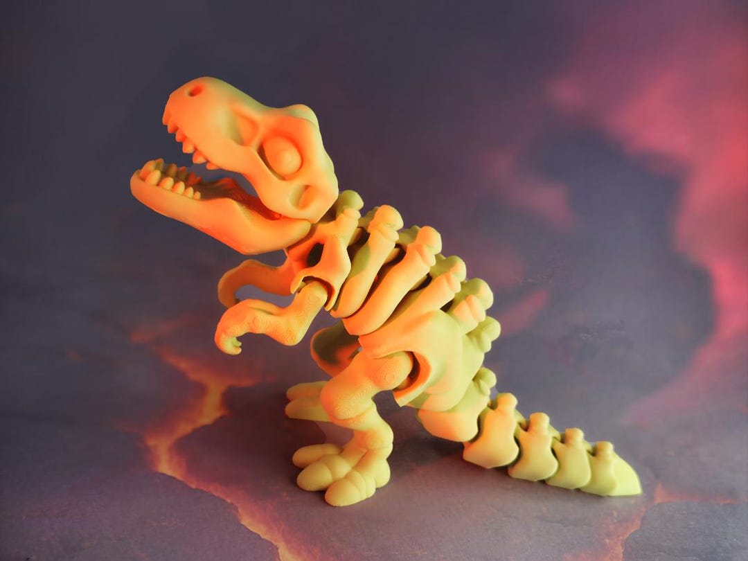 Articulated Skeletal T-rex | 3D Printed Poseable Dinosaur Toy | Fun ...