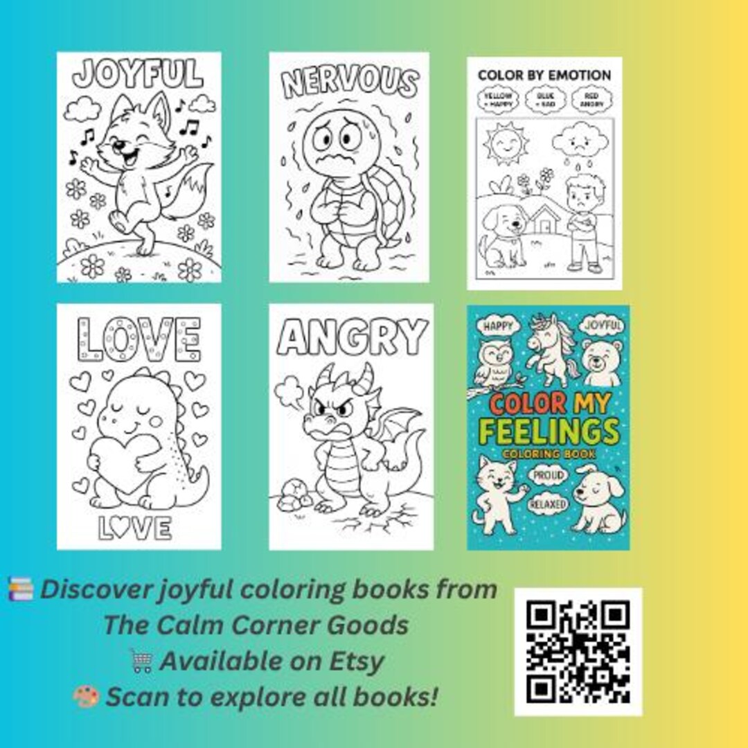 Color My Feelings – Kids Emotion Coloring Book | 27-page Printable PDF ...