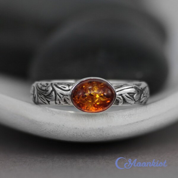 Amber Engagement Ring - Etsy