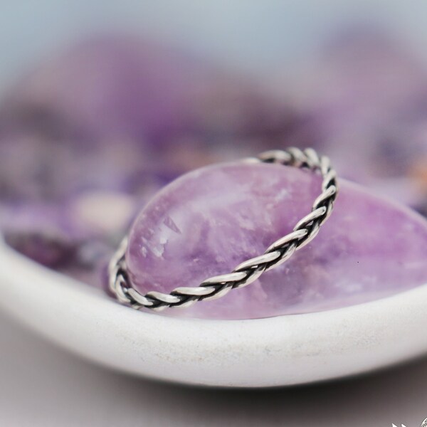 Silver Braided Ring - Etsy