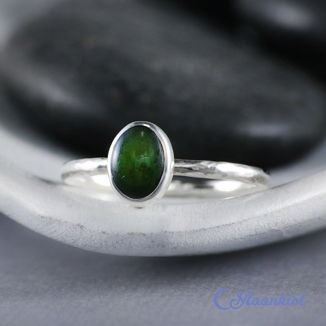 Delicate Oval Jade Promise Ring, Sterling Silver Jade Ring, Natural ...