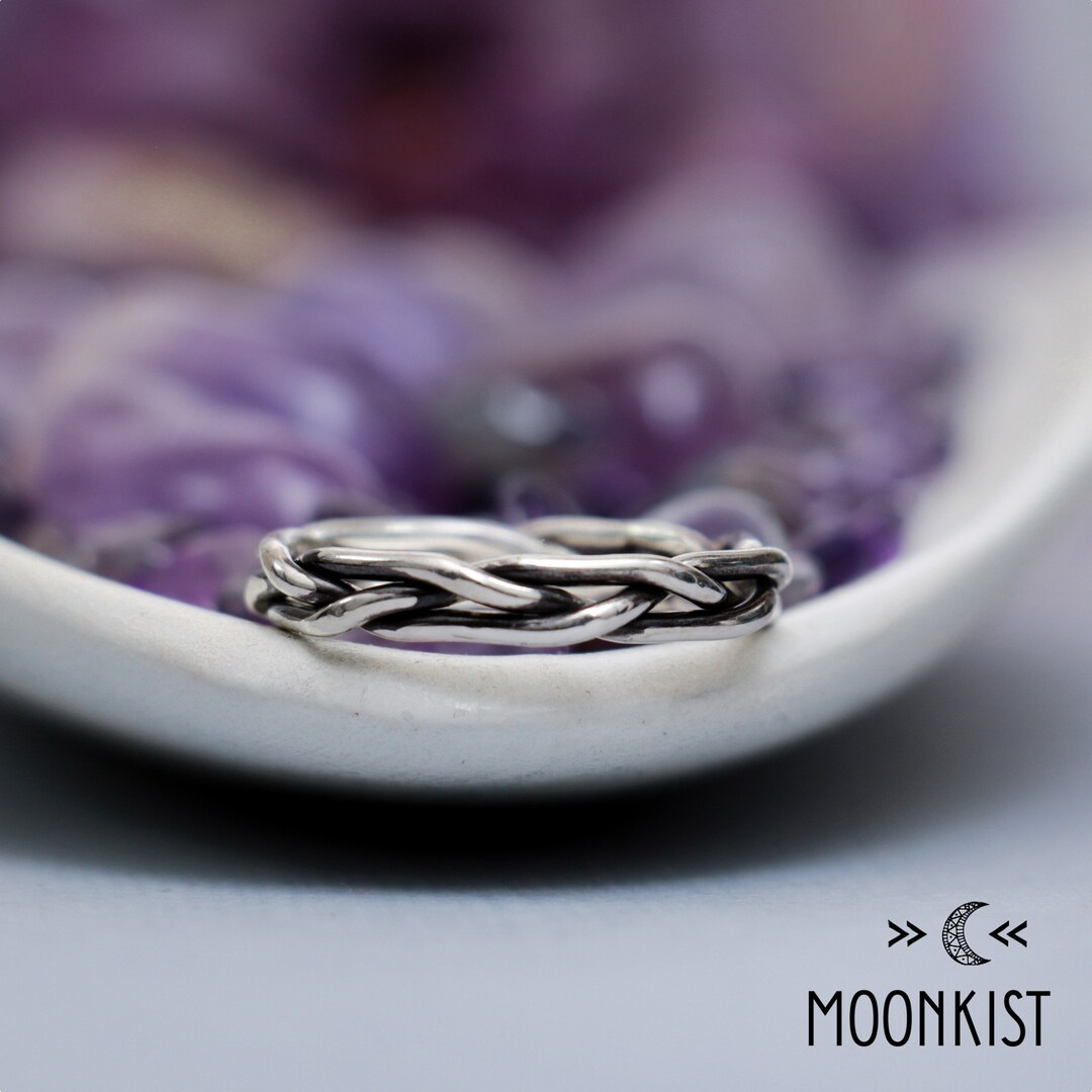 Viking Wedding Band, Braided Wedding Ring, Sterling Silver Viking Ring ...