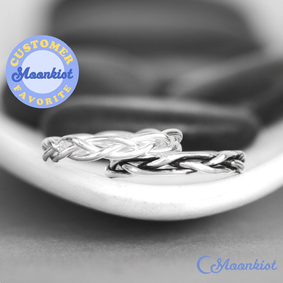 Viking Wedding Band, Braided Wedding Ring, Sterling Silver Viking Ring ...