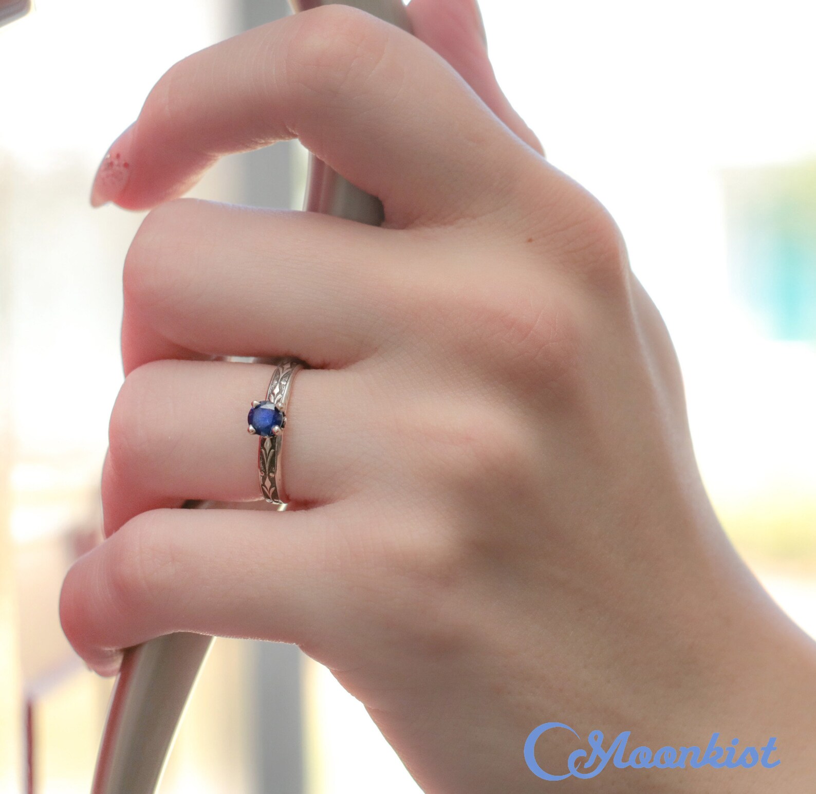 Blue Sapphire Matching Promise Rings for Couples His and Hers - Etsy