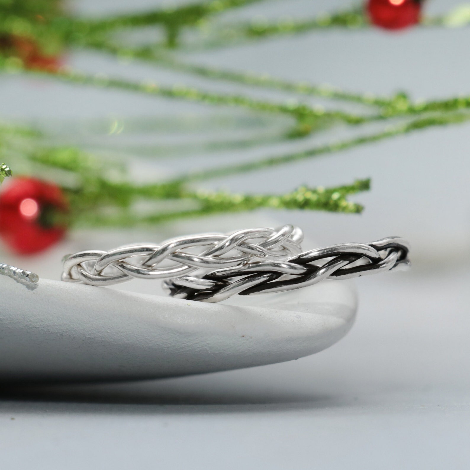 Viking Wedding Band Braided Wedding Ring Sterling Silver | Etsy