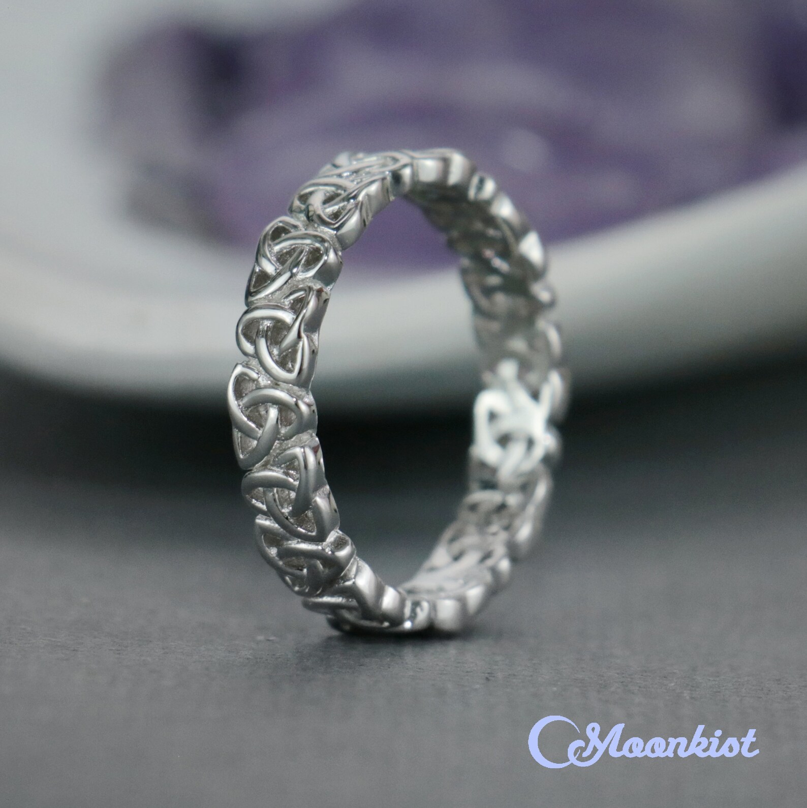 Trinity Celtic Knot Wedding Band Sterling Silver Celtic Band - Etsy