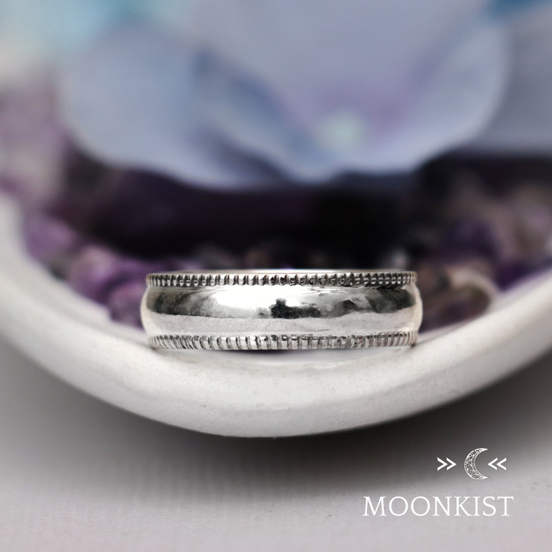Simple Wedding Band, Sterling Silver Wedding Band, Classic Mens Wedding ...