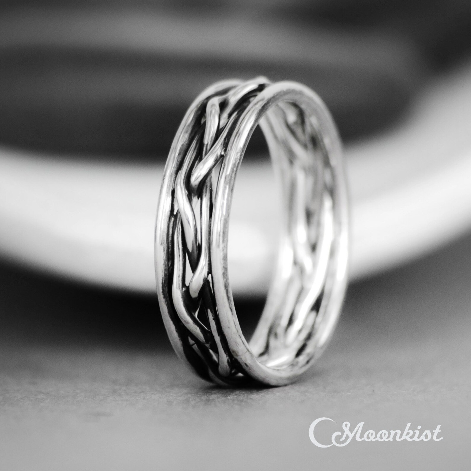 Viking Wedding Ring Sterling Silver Braided Wedding Band - Etsy