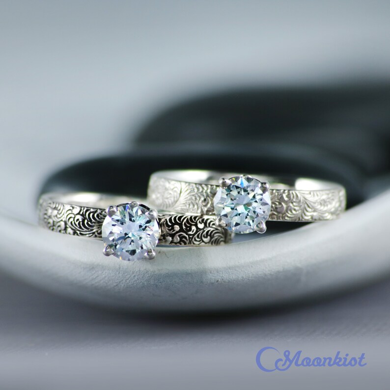 Women's Fern Engagement Ring Sterling Silver Nature | Etsy