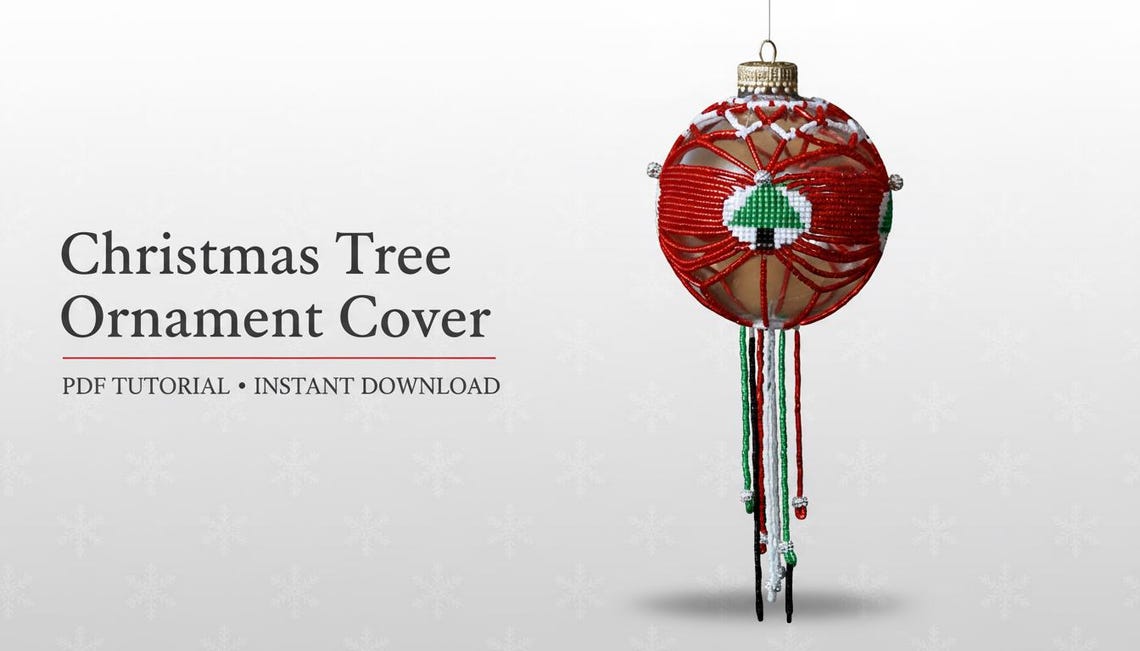 Beaded Christmas Tree Ornament Cover Pattern – Holiday Beading PDF ...