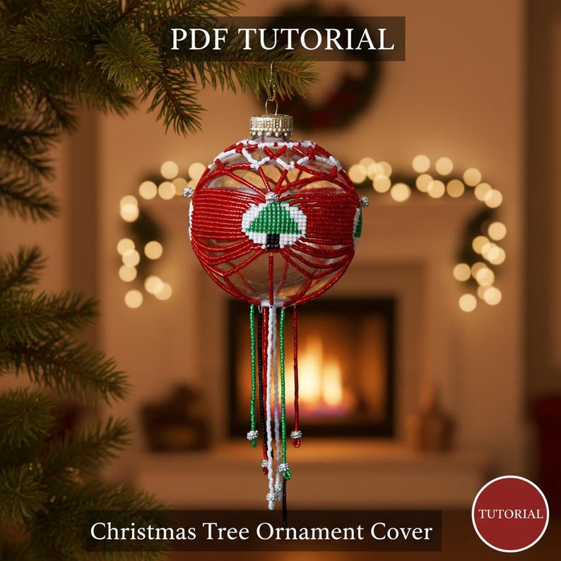 Beaded Christmas Tree Ornament Cover Pattern – Holiday Beading PDF ...