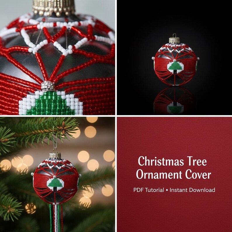 Beaded Christmas Tree Ornament Cover Pattern – Holiday Beading PDF ...
