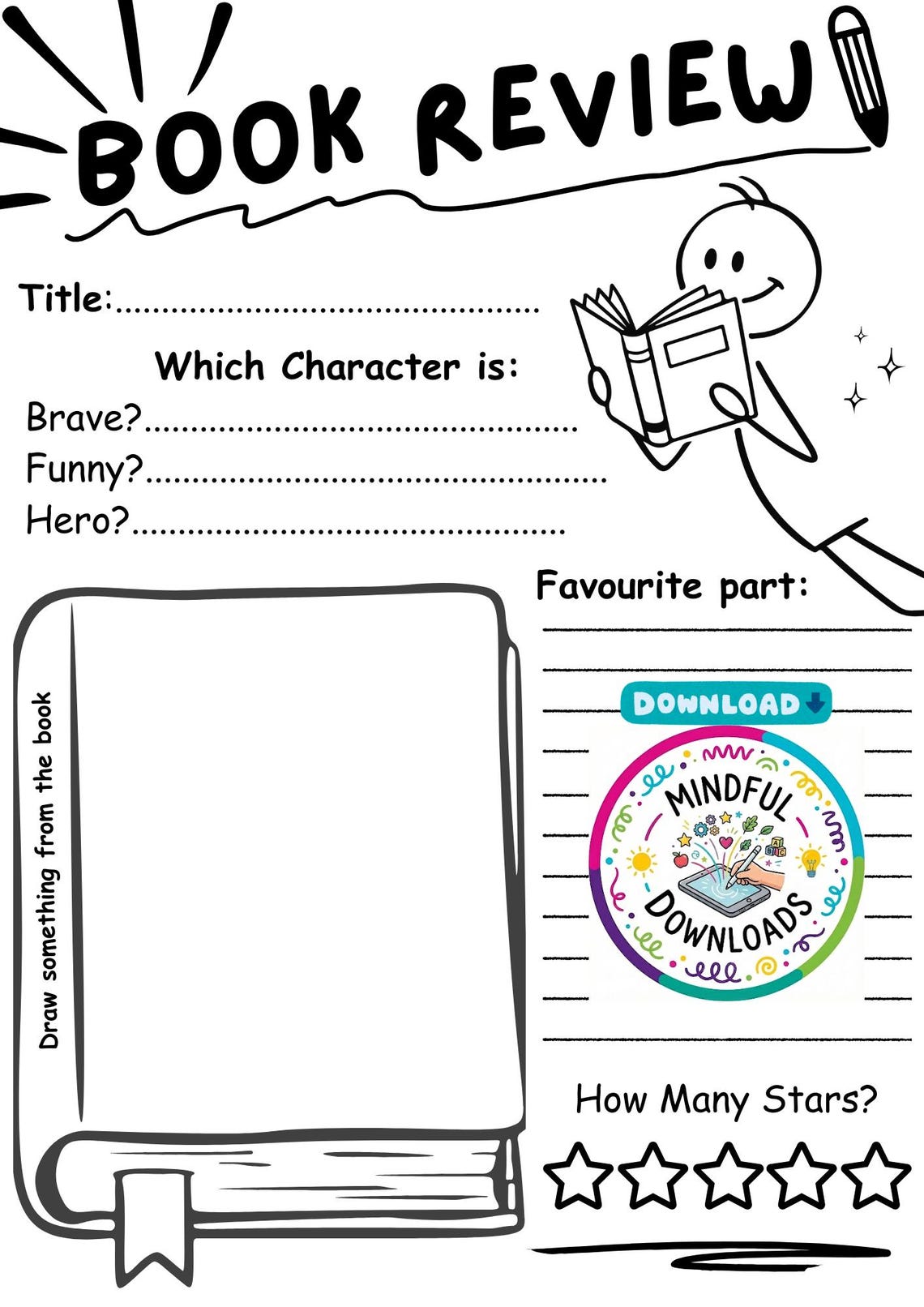 Simple Book Review Sheet | Primary Reading Activity | Homeschool ...